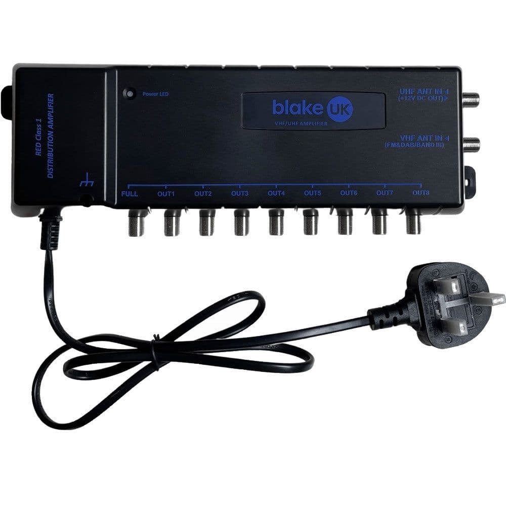 Blake 8-Way TV/FM/DAB Distribution Amplifier