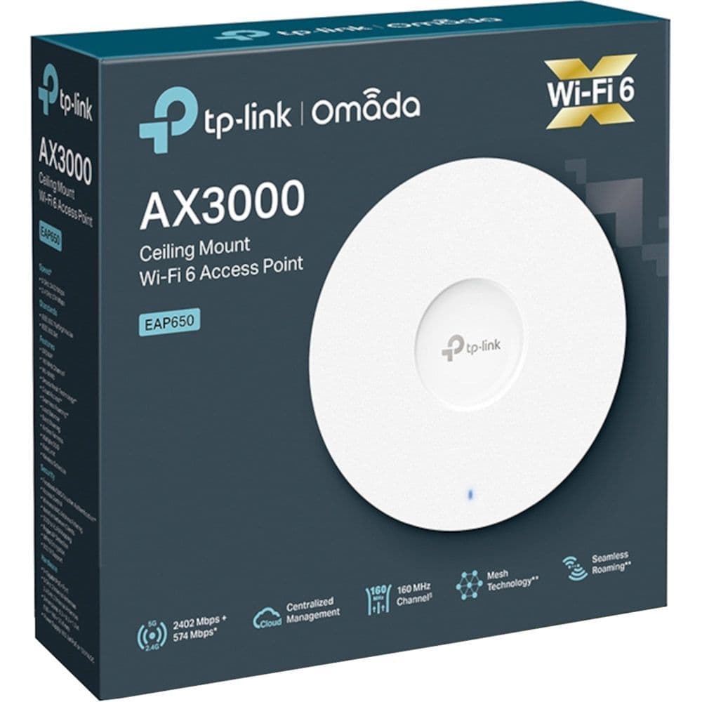 TP-Link AX3000 Ceiling Mount WiFi 6 Access Point with Power Adapter