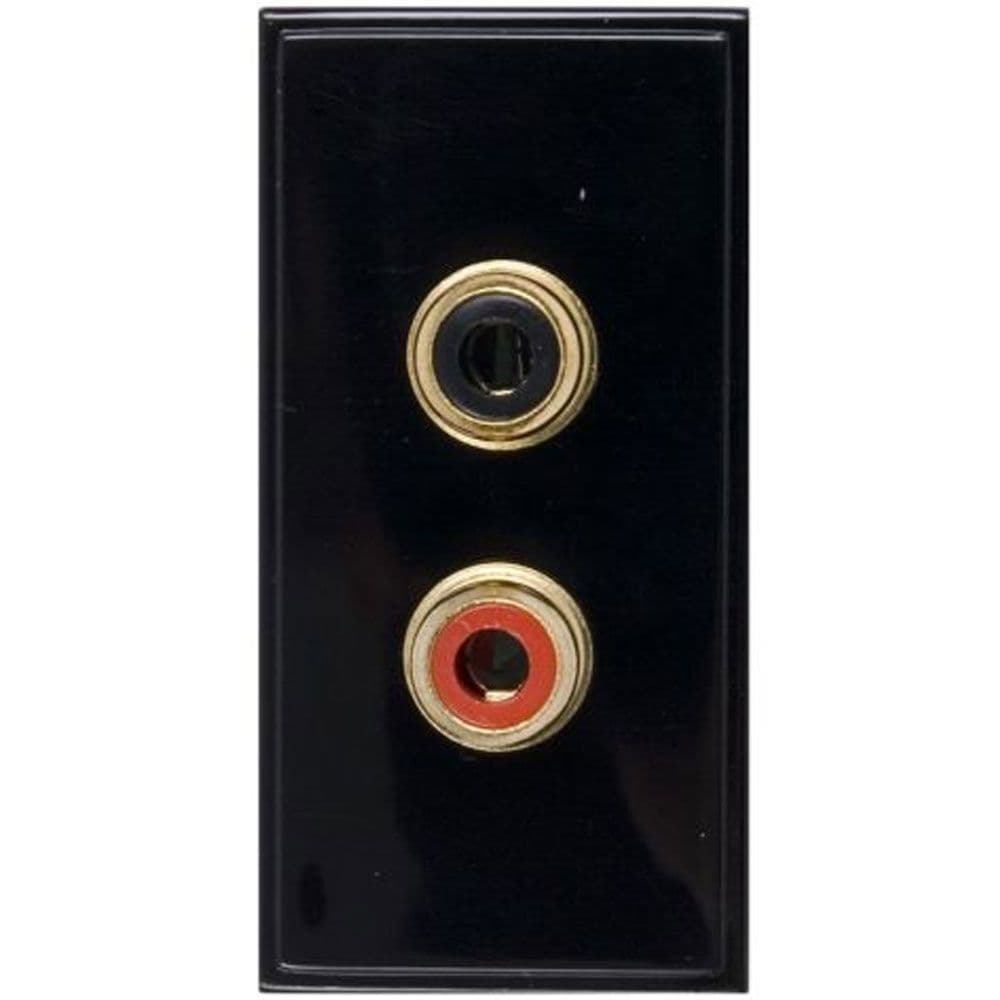 Triax Twin RCA Module Black 25x50mm