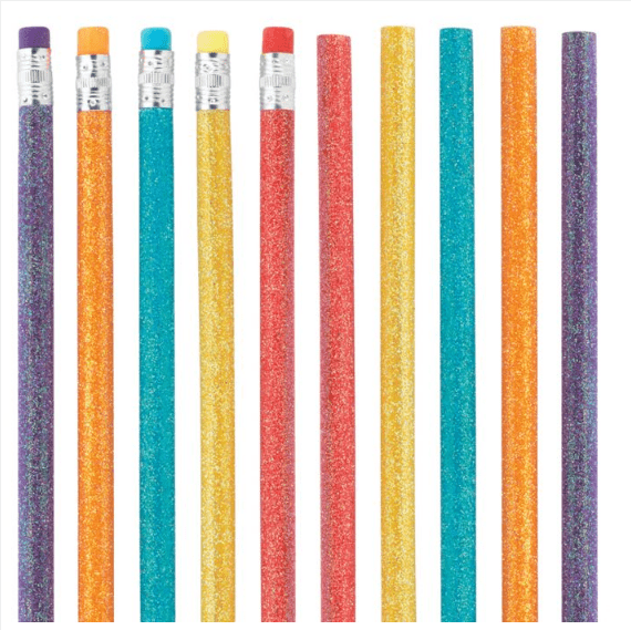 Pencils - Glitter Pencils packs of 10 & 50