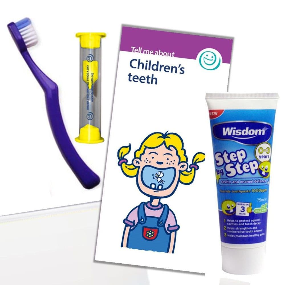 Toddler Brushing Pack 3 yrs with 1450ppm fluoride toothpaste