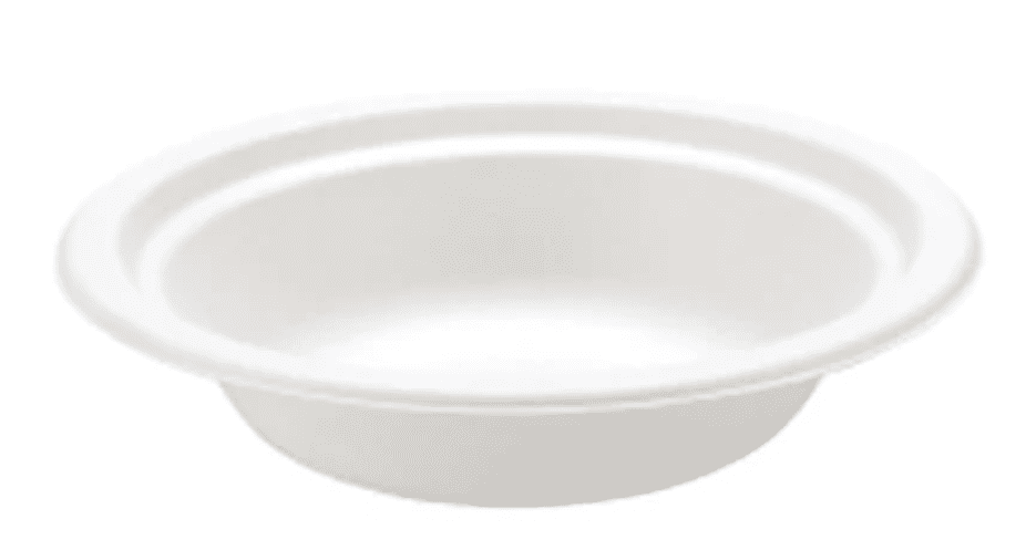 16oz White Bagasse Food Bowl - Takeaway Container