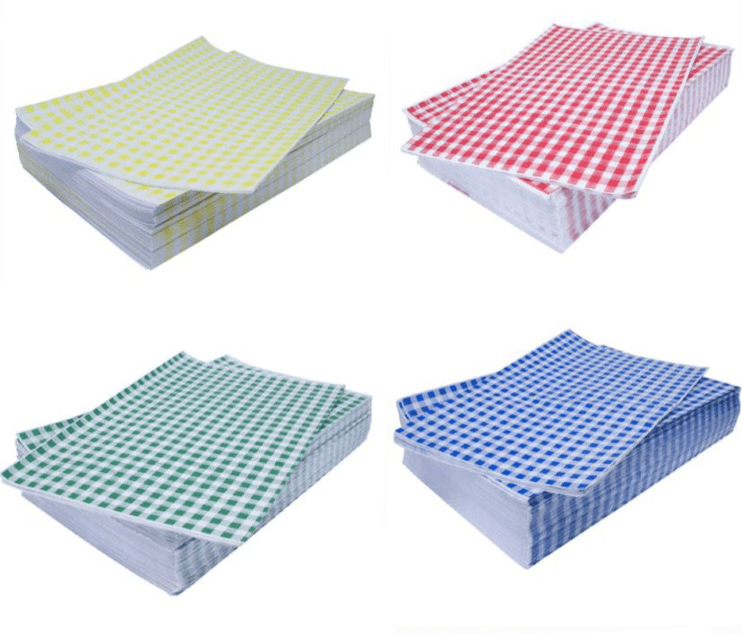 Gingham Duplex Food Sandwich Burger Wrapping Papers / Sheets - Green ...