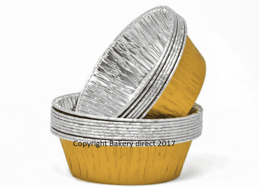 Gold Round Lacquered Individual Pie Foils New Size