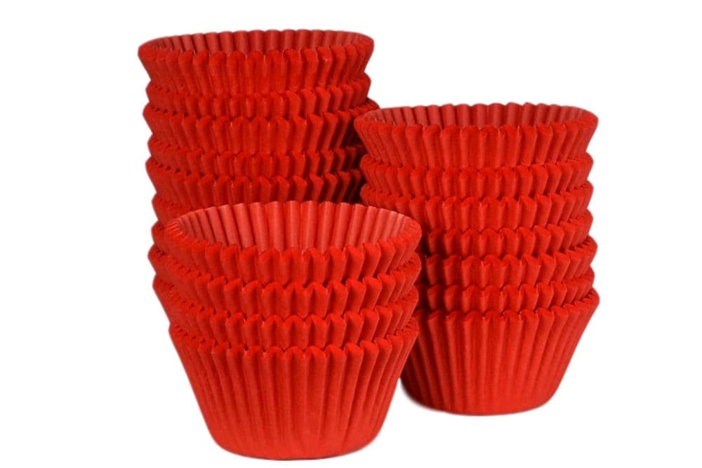 Red Crimped Cupcake Case