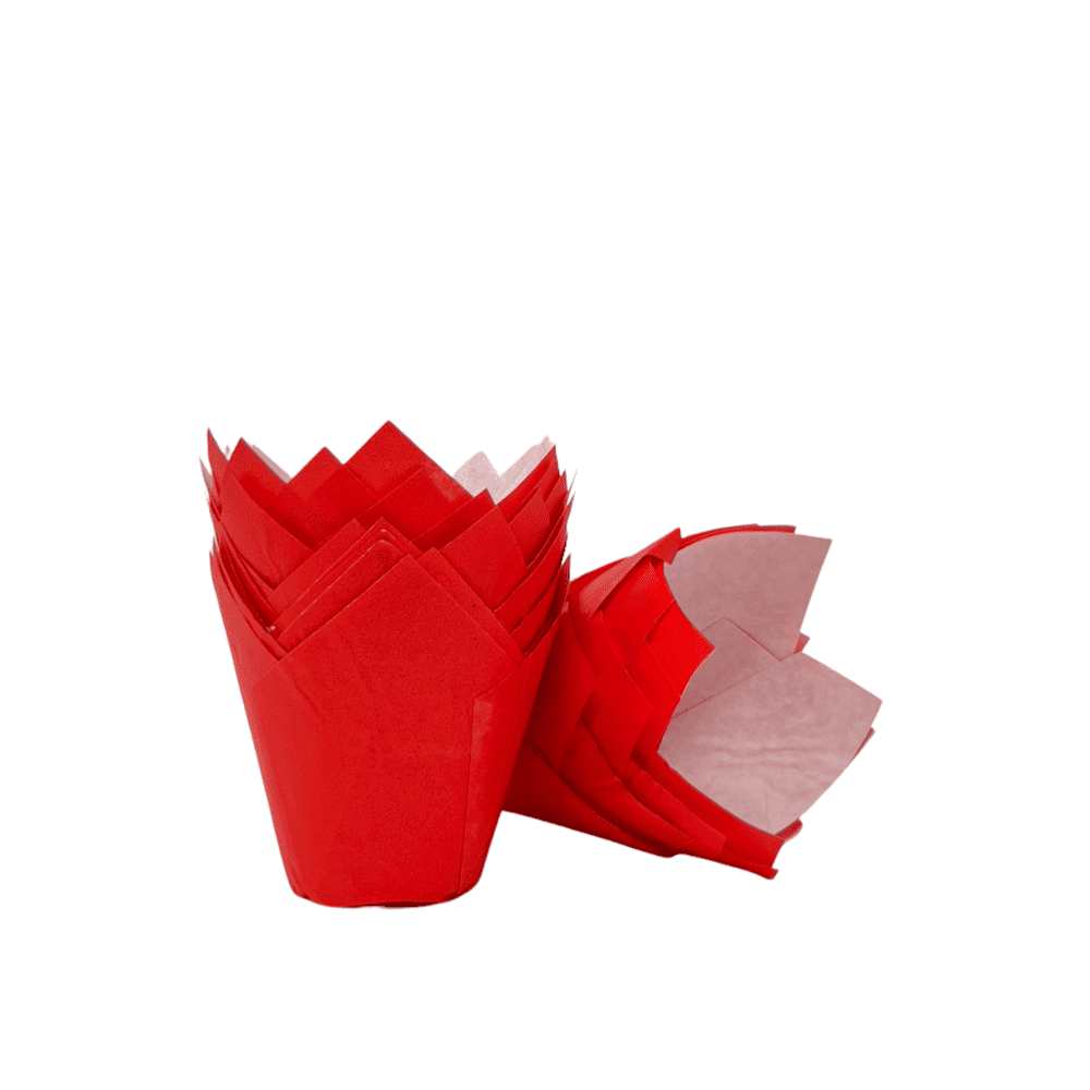 Red Tulip Muffin Wraps/ Cases