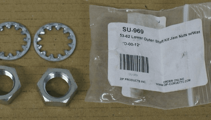 1953-1962 C1 Corvette Lower Control Arm Outer Shaft Kit Jam Nuts w ...
