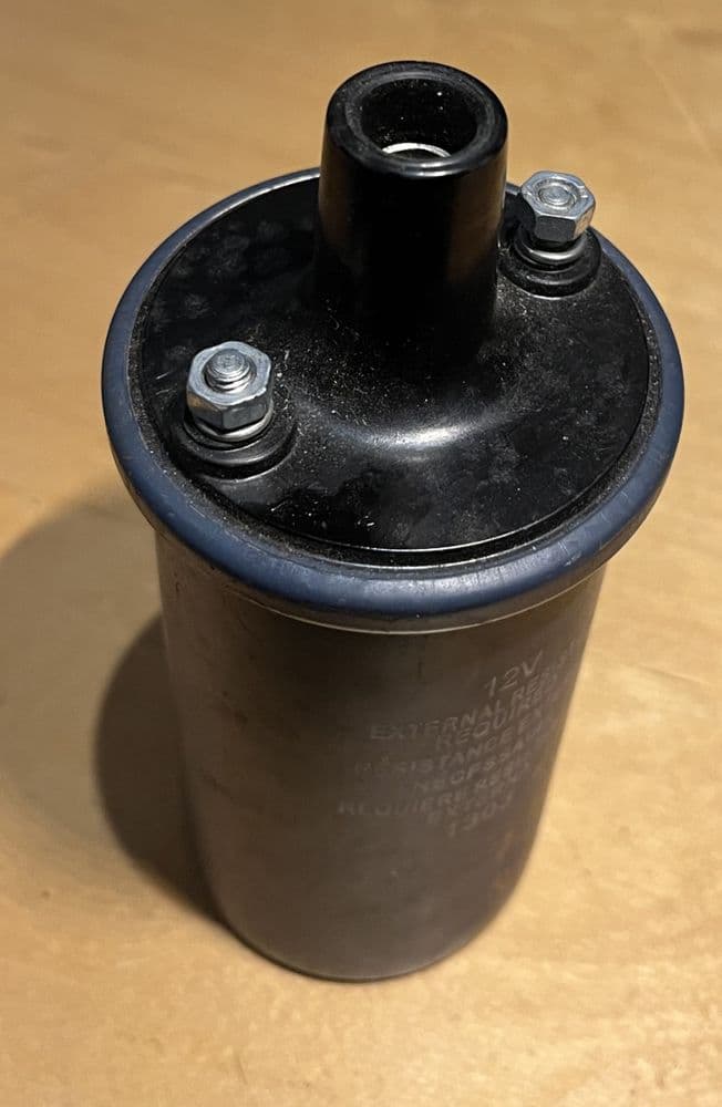 1955-74 Ignition COIL Standard UC12 use w/external resistor 1303 0615 Used