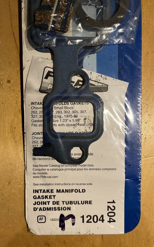 1956-1985 PAIR FEL-PRO Chev Small Block Intake Manifold Gaskets FP ...