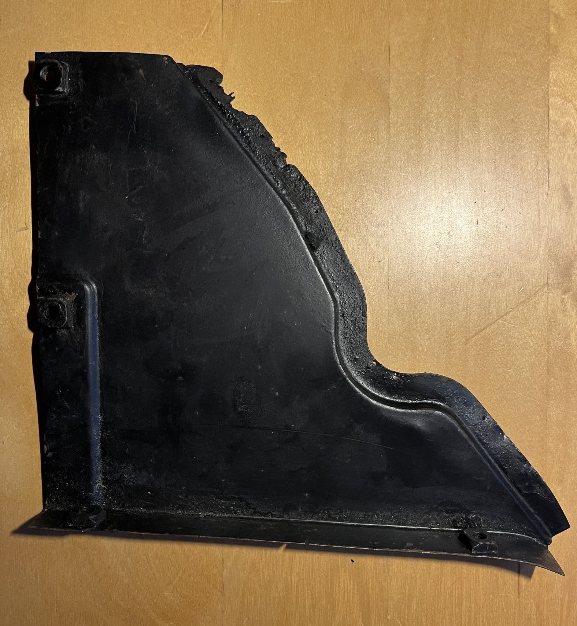 1964-67 RH Outer Splash Shield GM37972756 original used rusty hidden edge