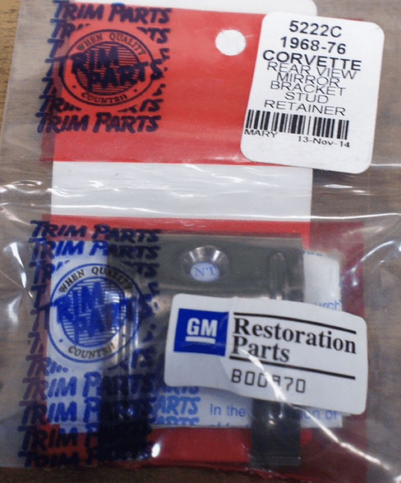 1968-1976 C3 Corvette GM 3926379 Inside Mirror Bracket Stud Retainer New