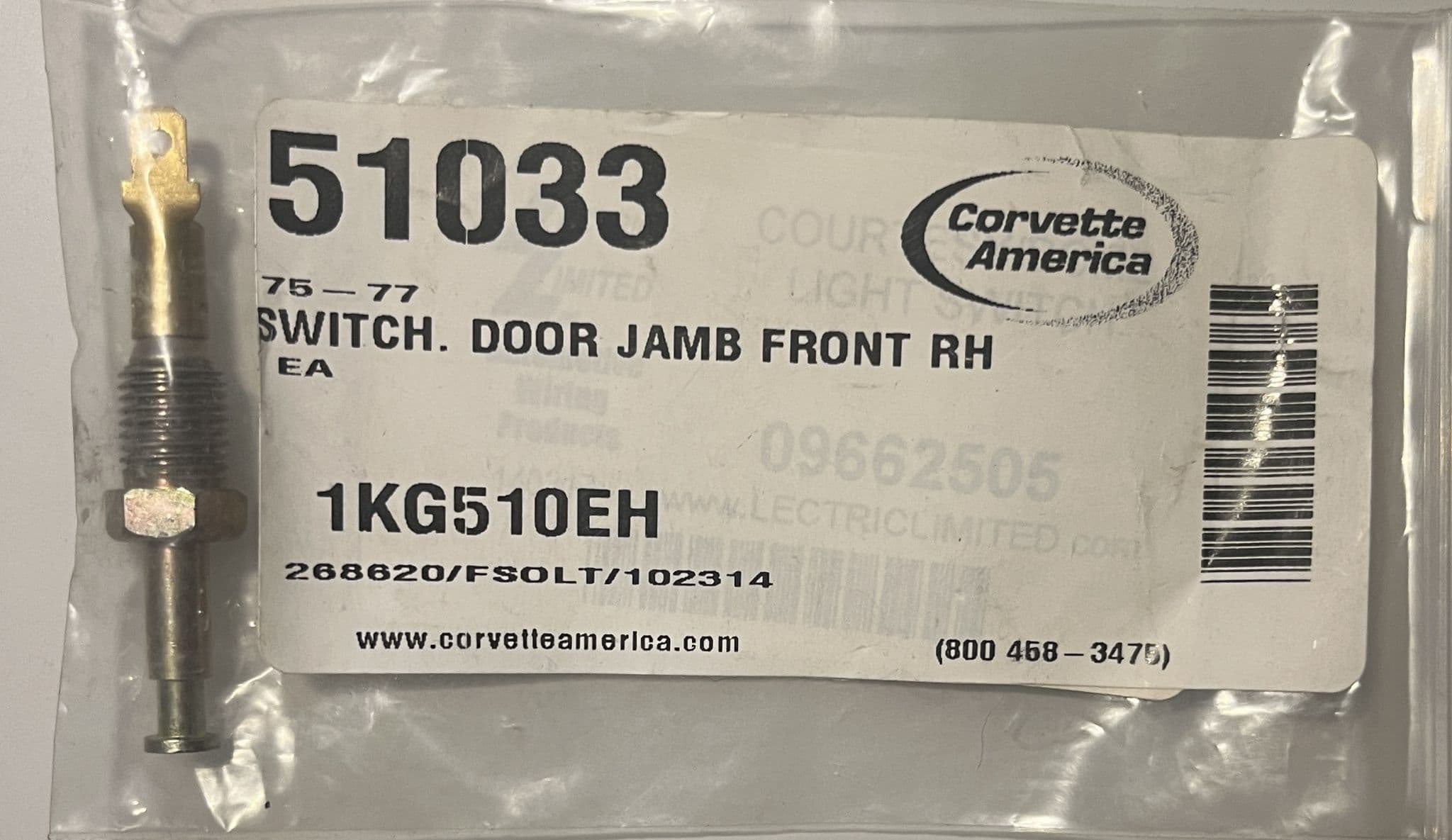1968-82 C3 Corvette RH front Door Jamb Switch 51033 New