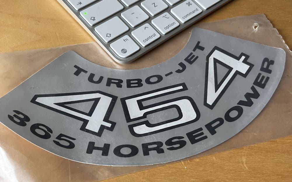 1971 454/365 Air Cleaner DECAL CA 0313 new