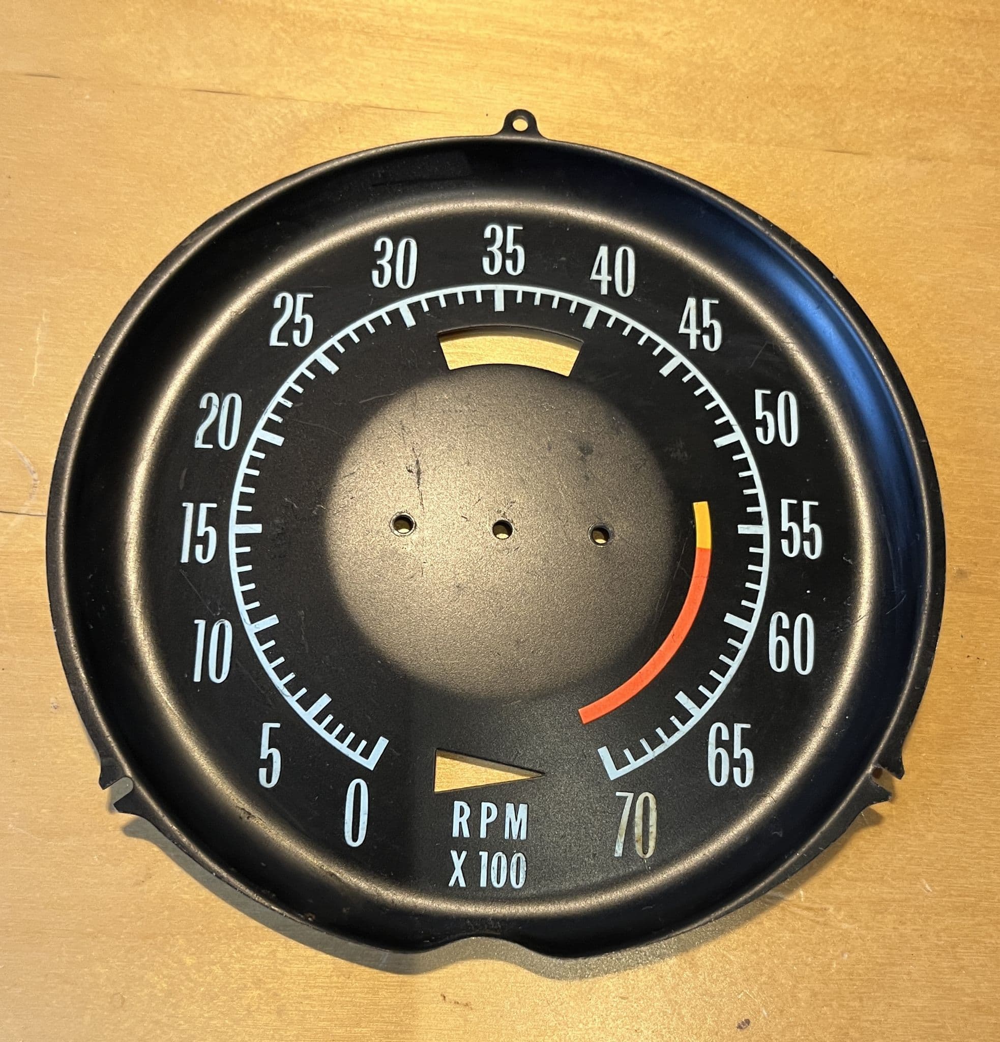 1971 C3 Corvette LS5 454 code LC Tachometer 5600 Redline FACEPLATE