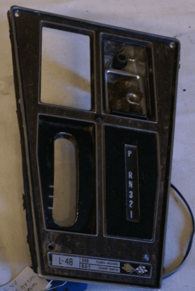 1972-1976 L48 C3 Corvette Auto Shifter Console Bezel W/AC Used