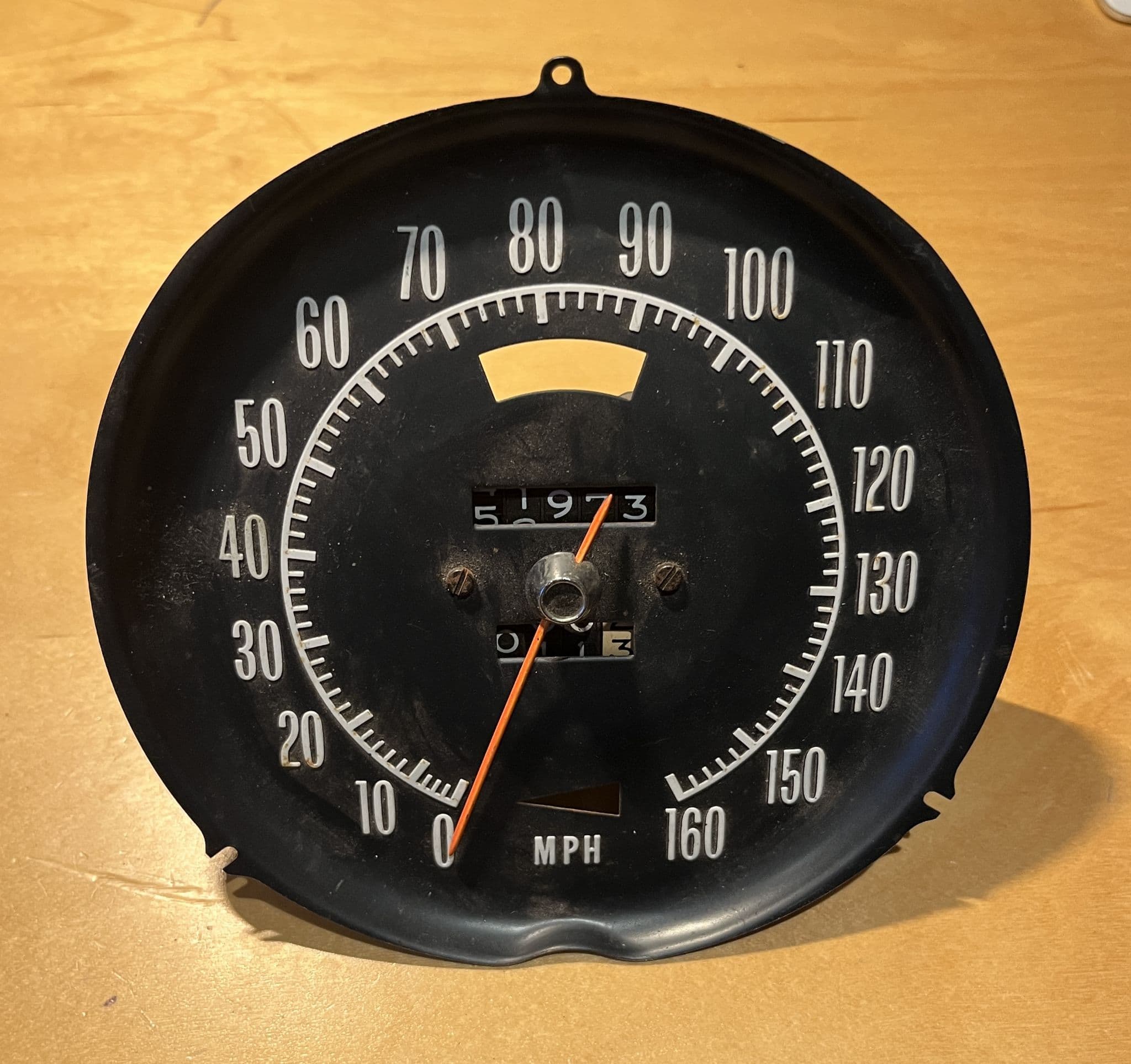 1972-77 Speedometer used white numerals incomplete working