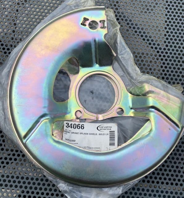 1976-1982 LH Front Brake Splash SHIELD GM 3953423 New Gold Passivate ...