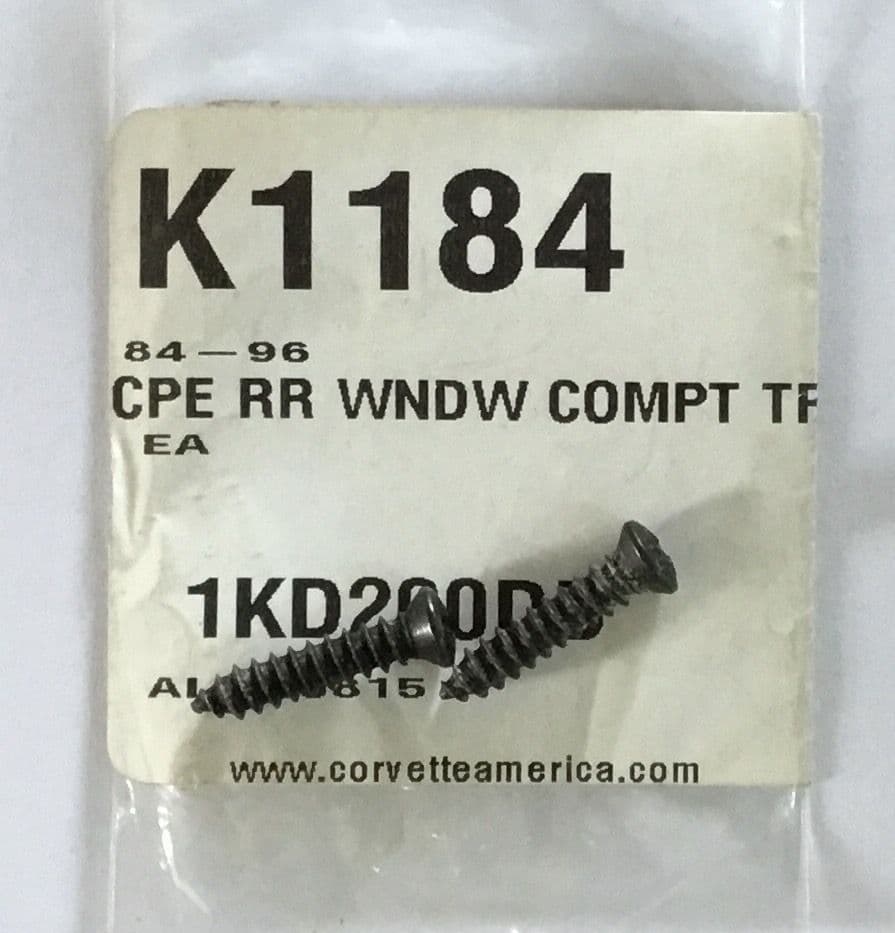 1984-1996 C4 Corvette Rear window compartment Screws x2 K1184 new