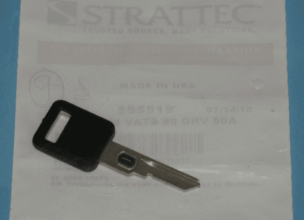 1986-1996 Corvette C4 Single Sided VATS Key 09 3 00 GM 26019399 New