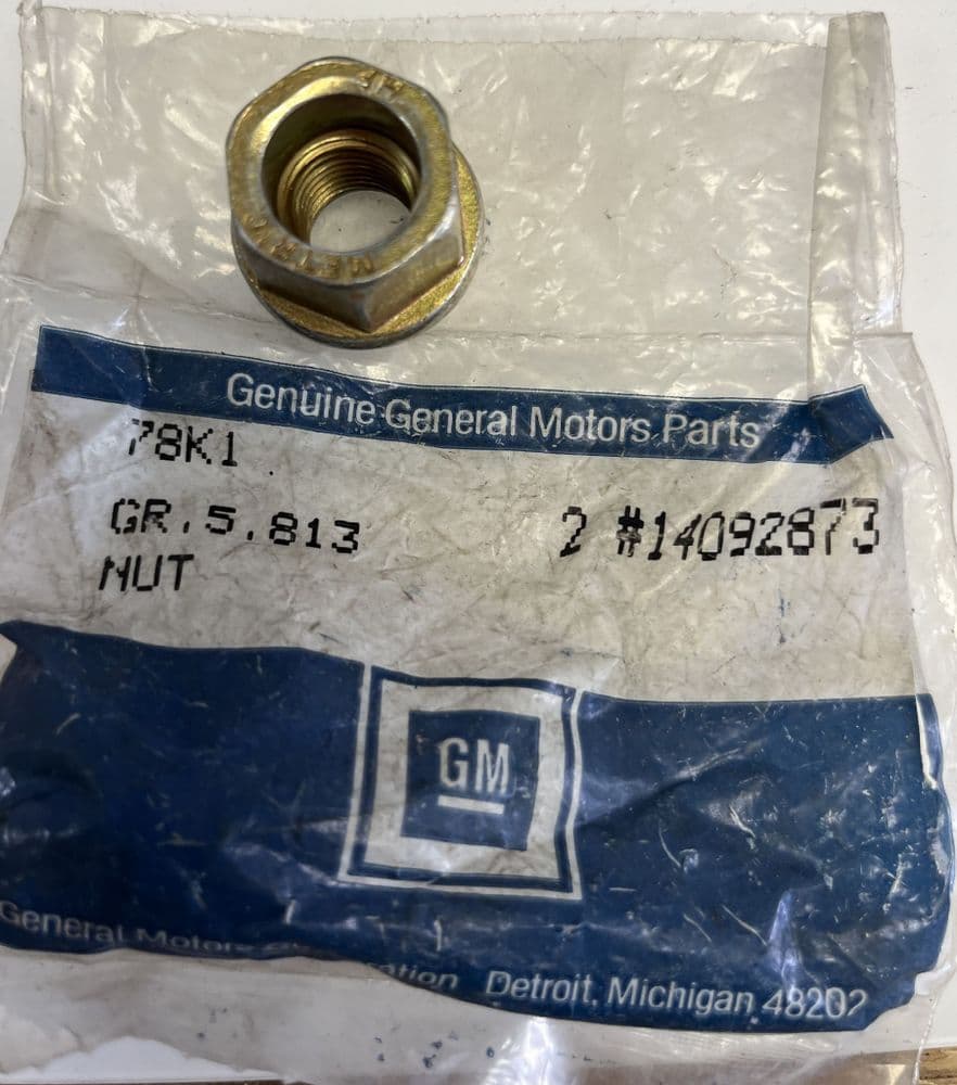 1988-1989 Corvette C4 GM 14092873 17" Wheel Nut New