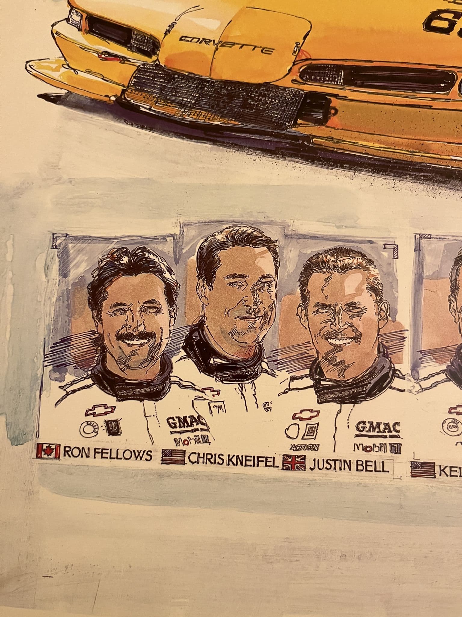 2000 LE MANS Corvette C5R Ken Dallison poster 31"x 22" 79x56cms "His ...