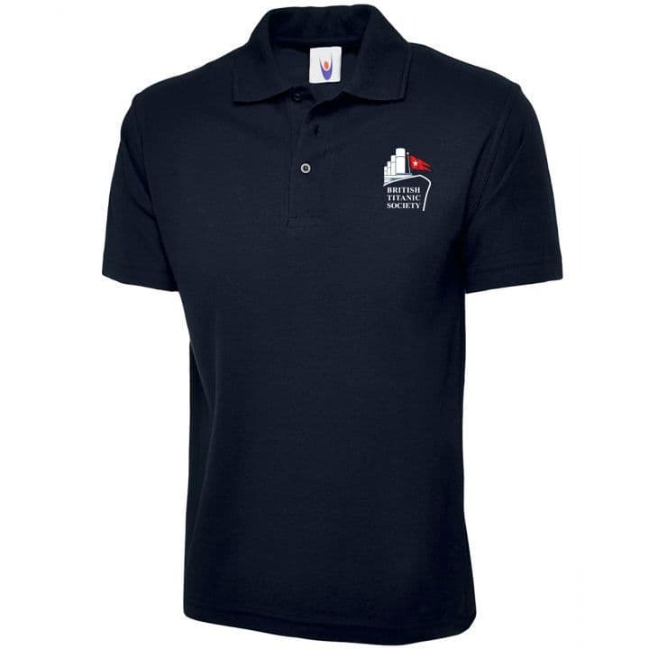 BTS Embroidered Pique Polo Shirt in Navy