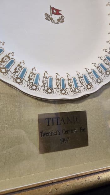 Original Titanic used movie prop dinner plate