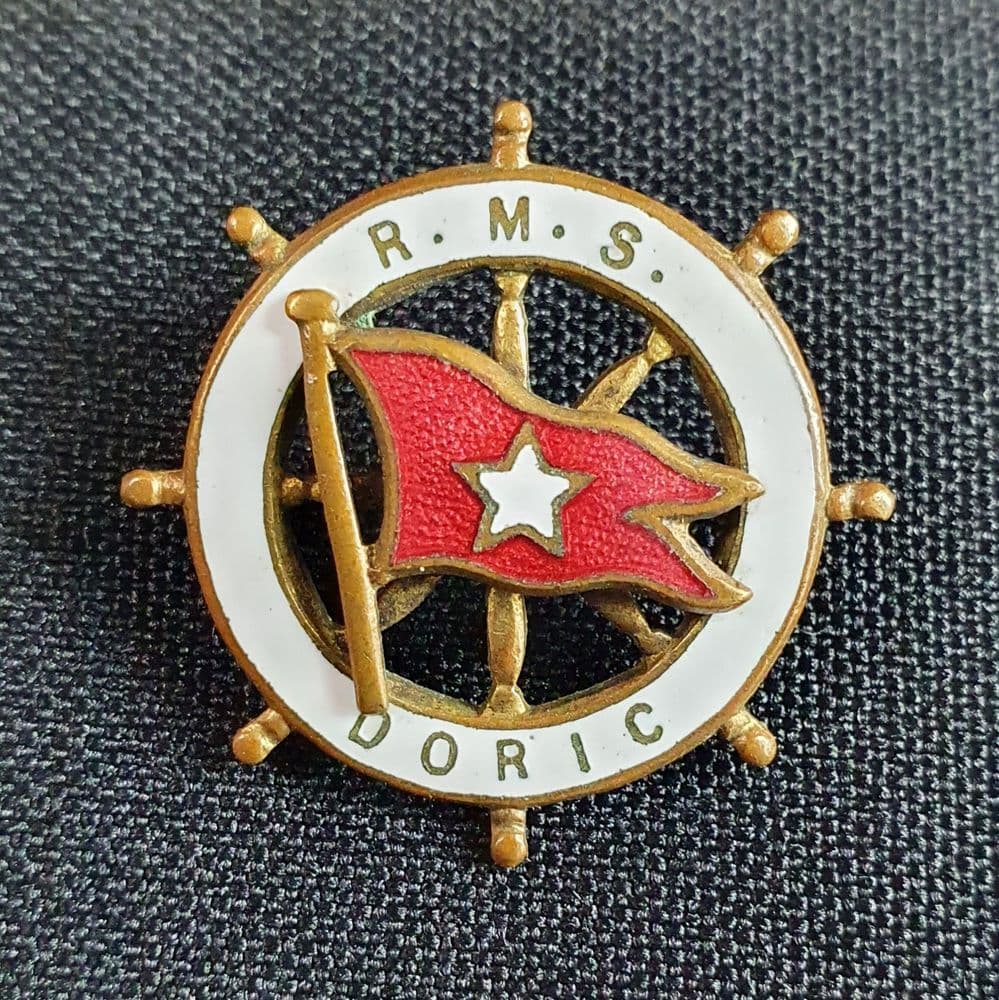 Original White Star Line RMS Doric Pin Badge/Brooch