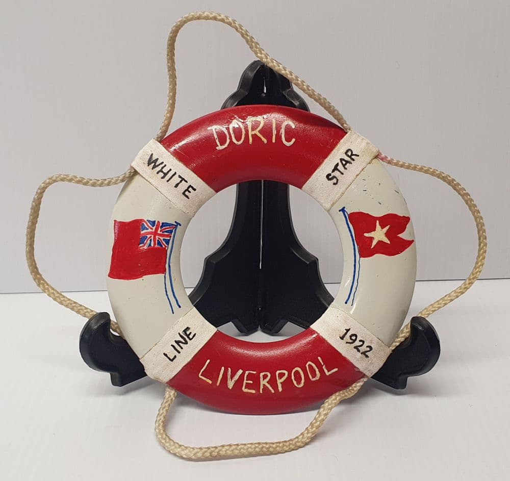 Original White Star Line SS Doric Souvenir Life Ring