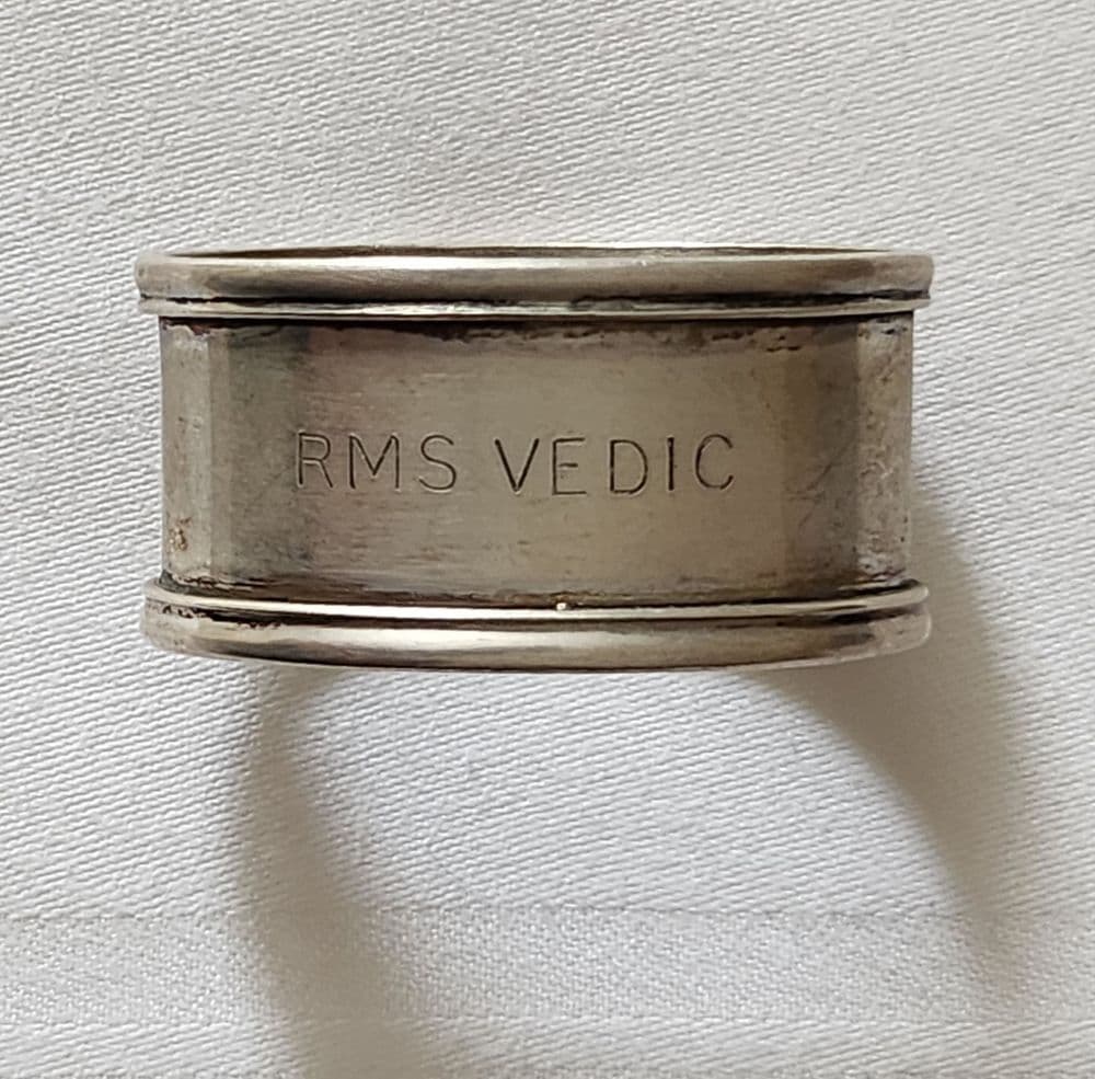Rare/Original White Star Line RMS Vedic Napkin Ring