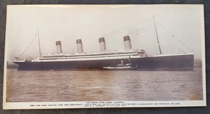 Rare RMS Olympic Bookpost Postcard