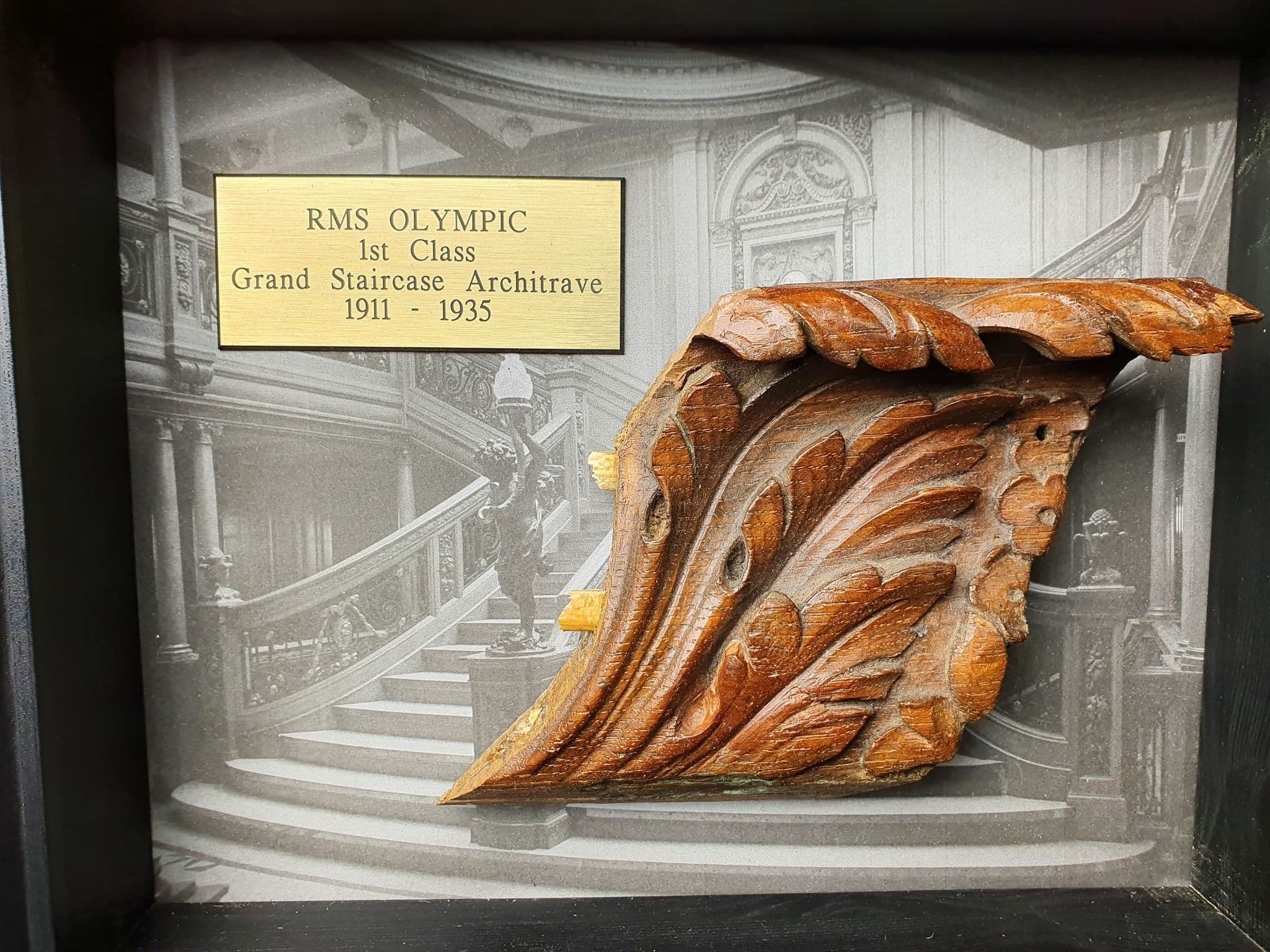 RMS Olympic Grand Staircase Architrave Diagonal Joint Section