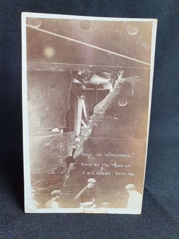 RMS OLYMPIC / HMS HAWKE DAMAGE POSTCARD