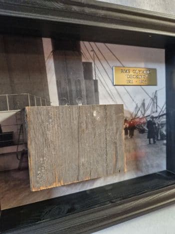 RMS Olympic - Original 1911 Decking Framed Presentation
