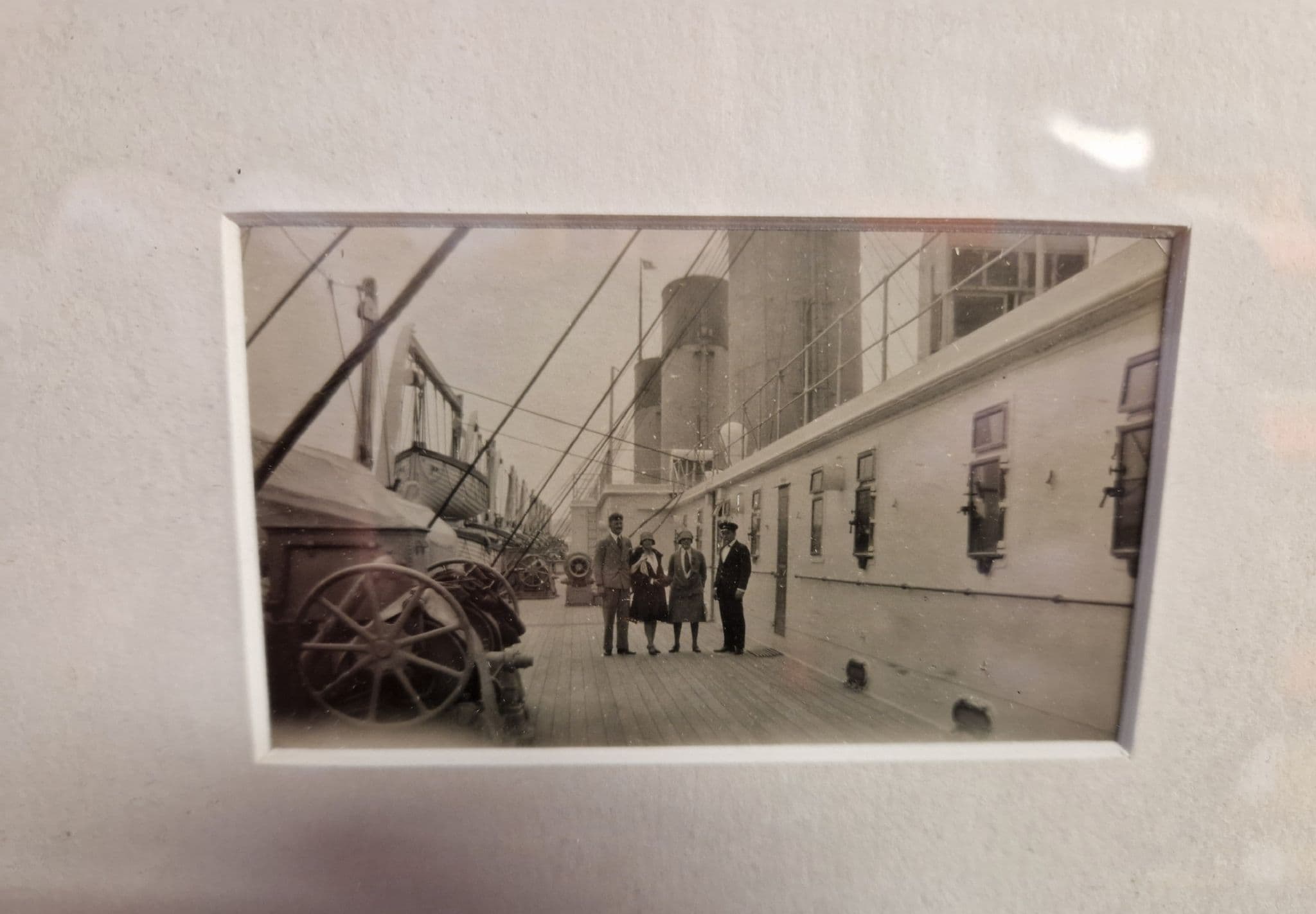 RMS Olympic original onboard photograph of boat deck