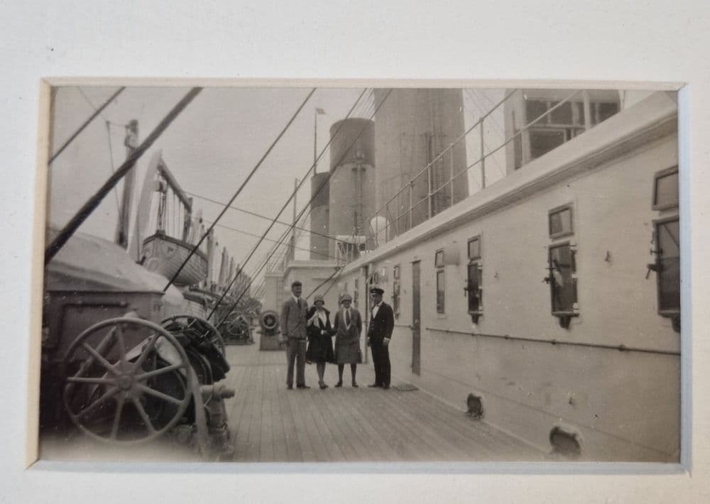 RMS Olympic original onboard photograph of boat deck