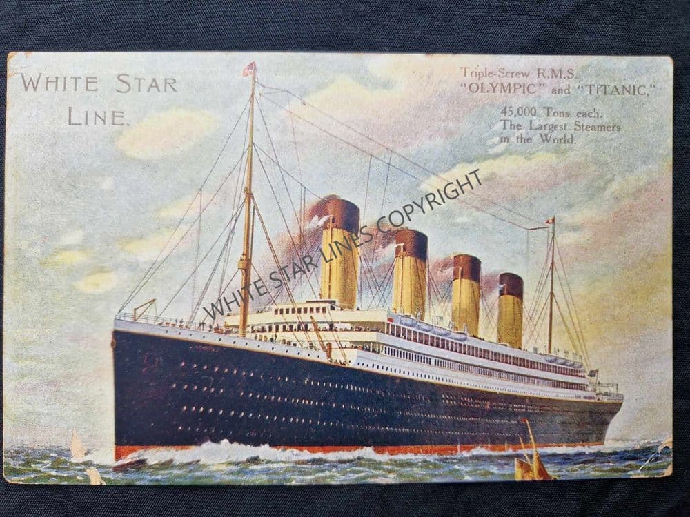 Ultra-Rare Genuine/Original RMS Titanic & Olympic Postcard