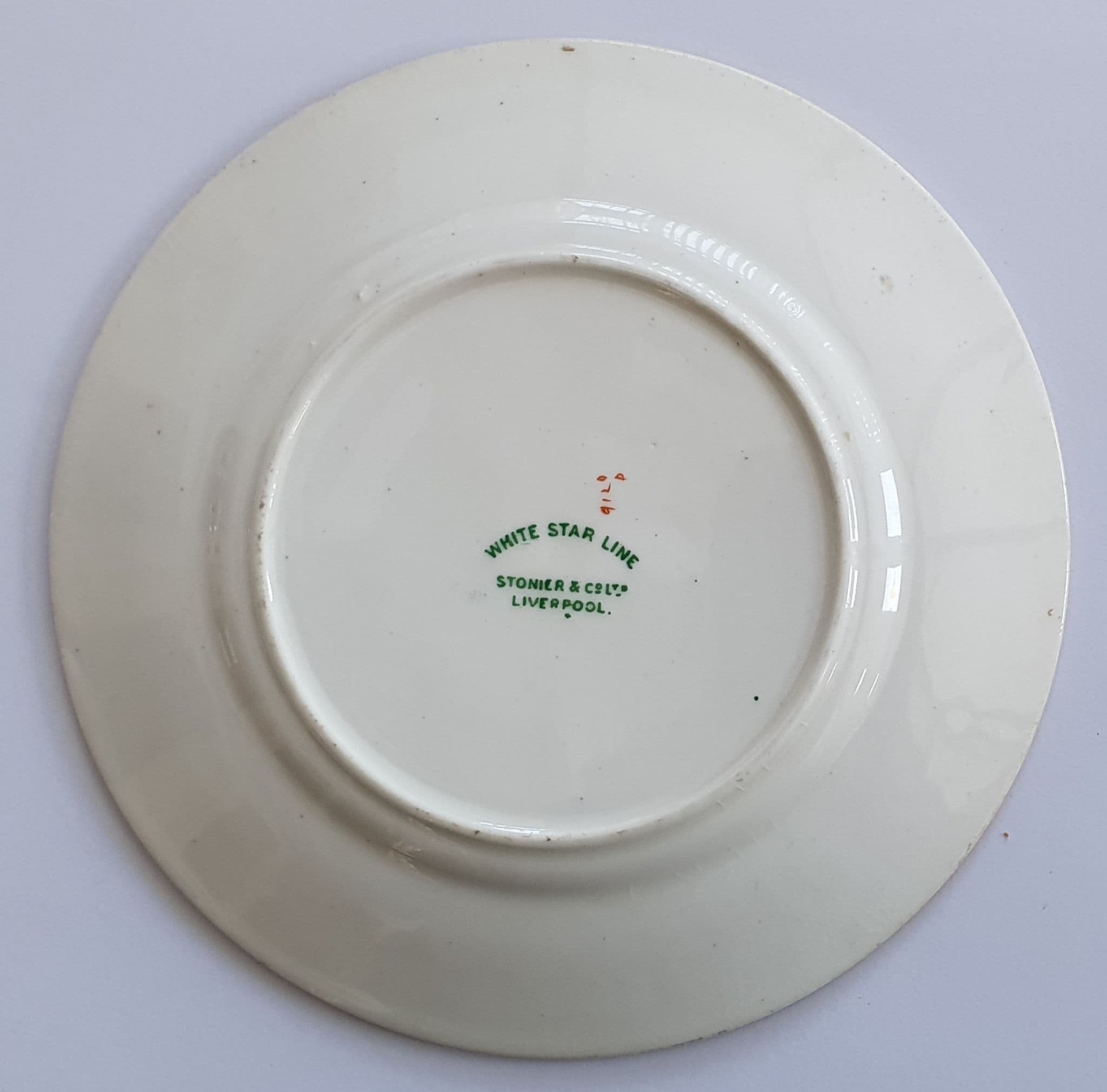 Ultra-Rare White Star Line Titanic/Olympic Verandah Café Plate