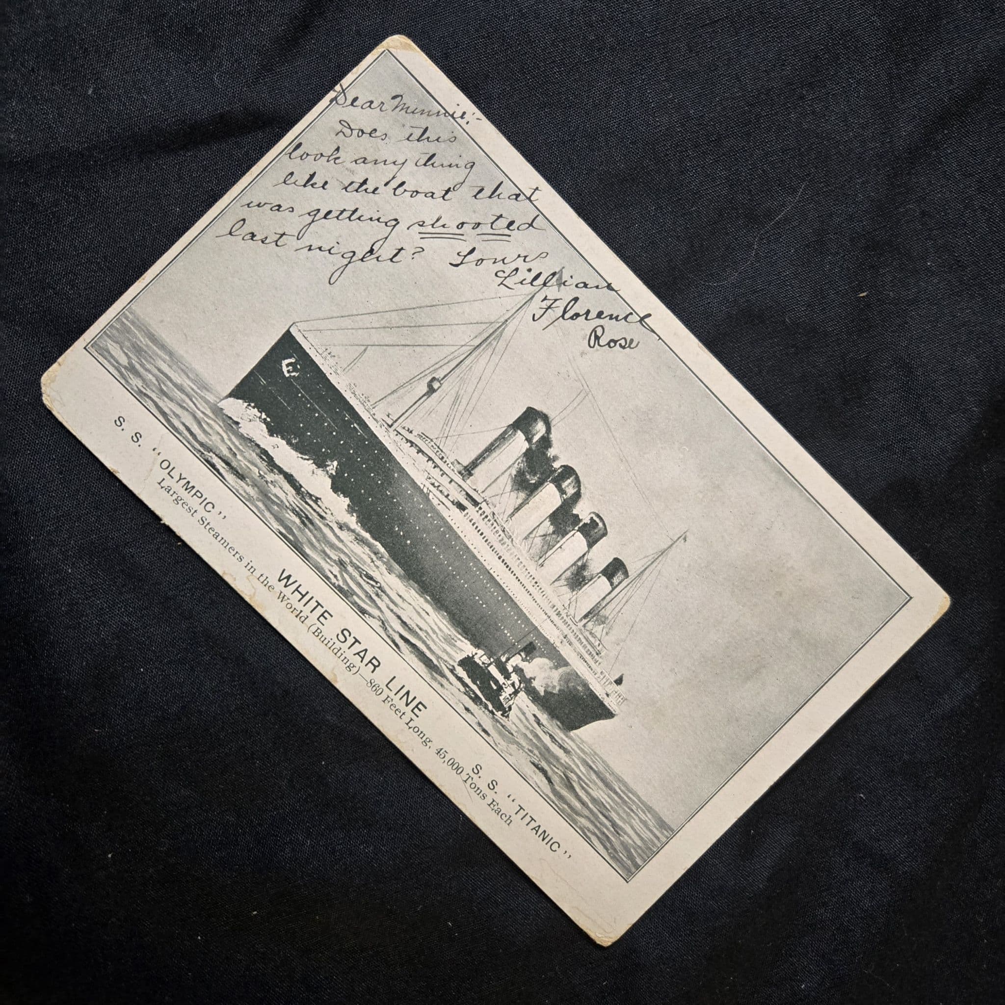 Very Rare Original RMS Olympic & Titanic 1910 Promotional Postcard