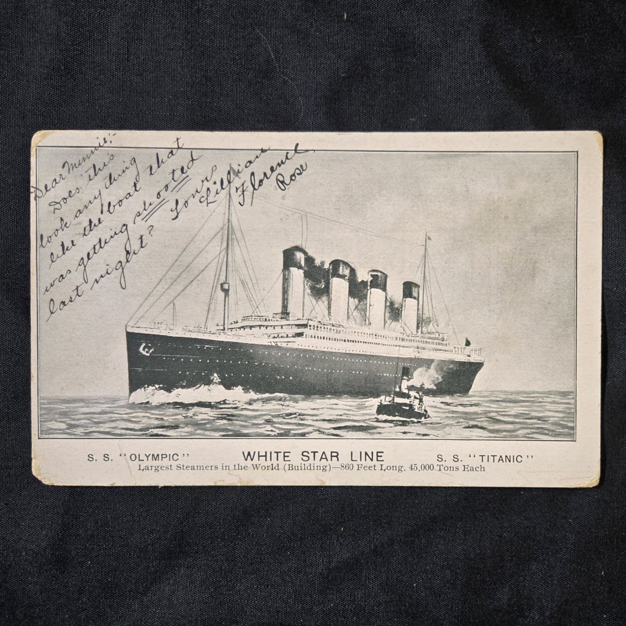 Very Rare Original RMS Olympic & Titanic 1910 Promotional Postcard