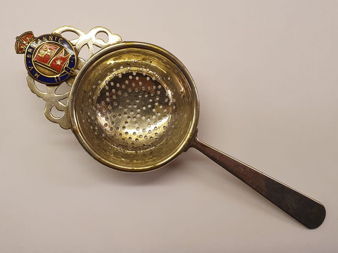 White Star Line MV Britannic Silver Tea Strainer