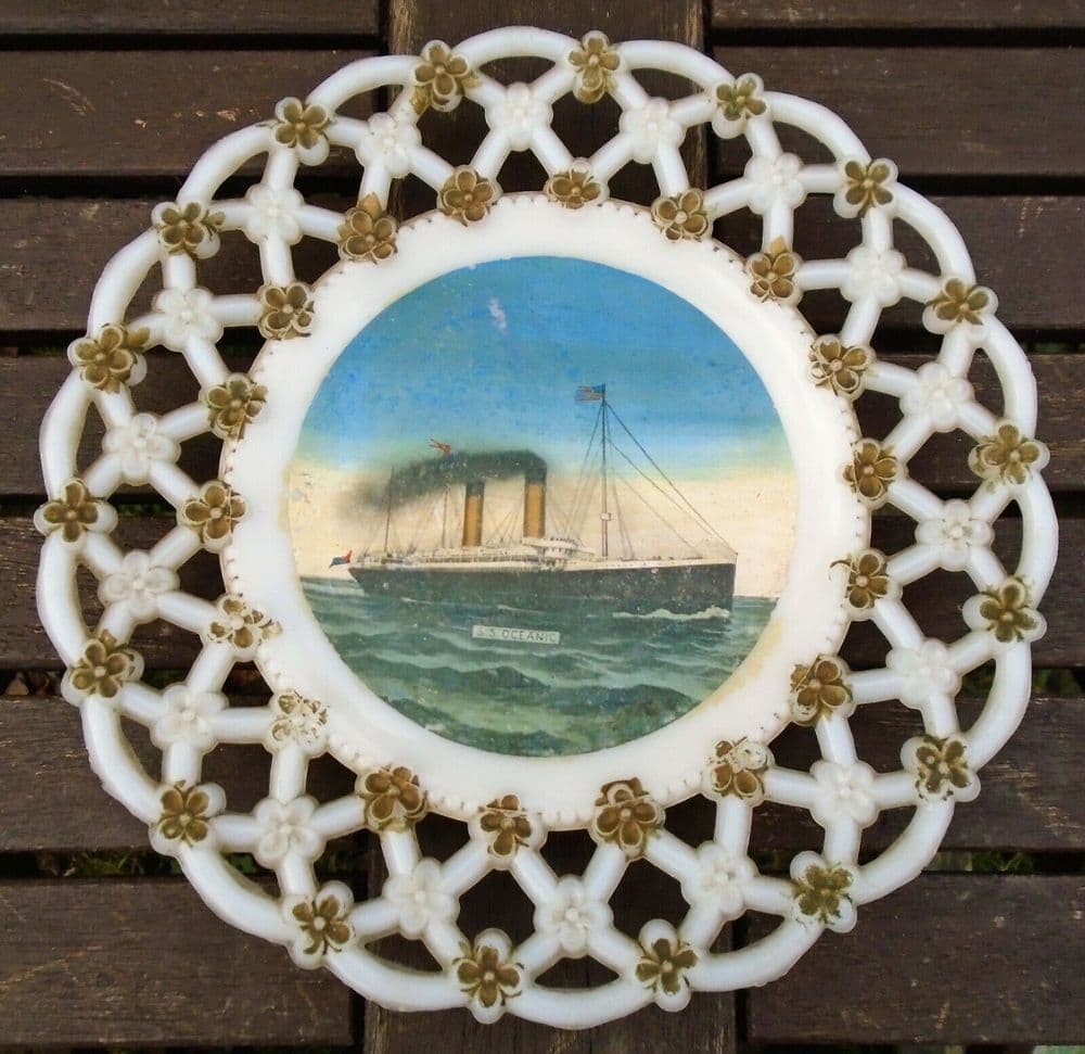 White Star Line RMS Oceanic Ribbon Plate - Excellent Condition