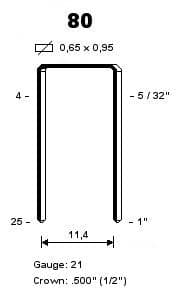 Omer 80 series staples - range of sizes 30 off