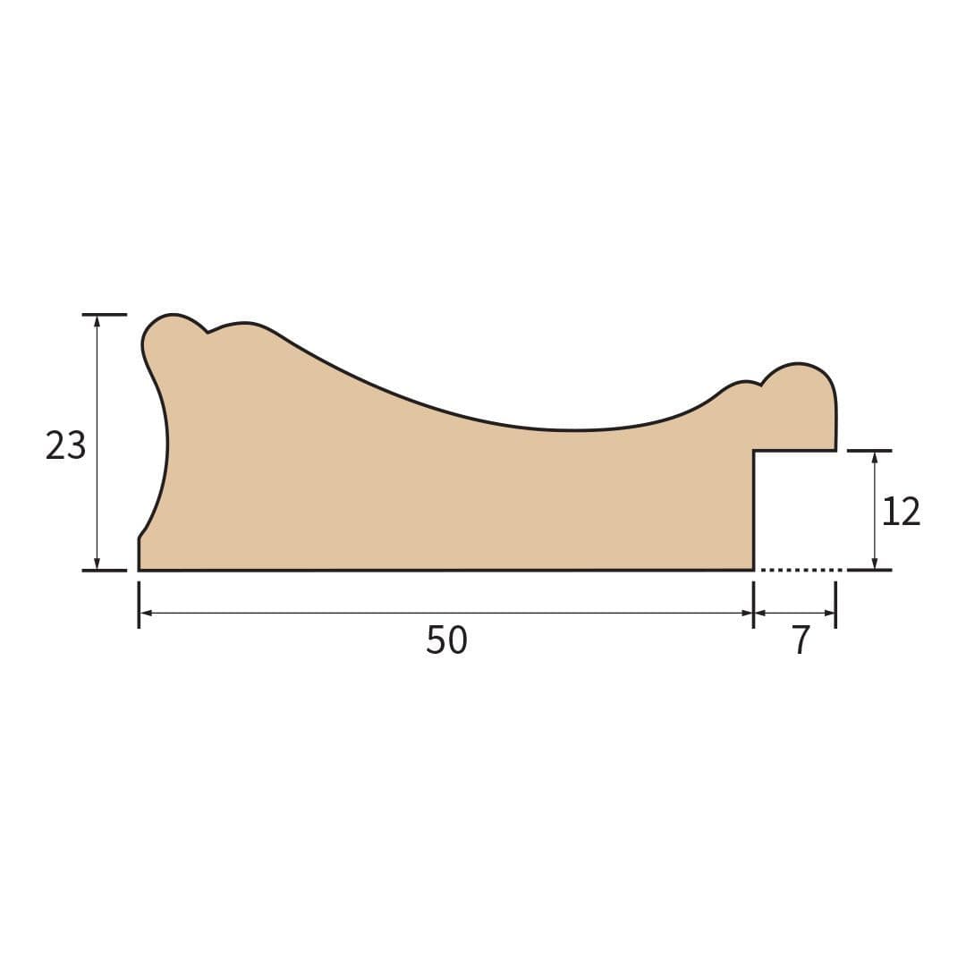 Shaped Black Matte MDF Moulding 57mm x 23mm - 4 x ONE METRE Lengths