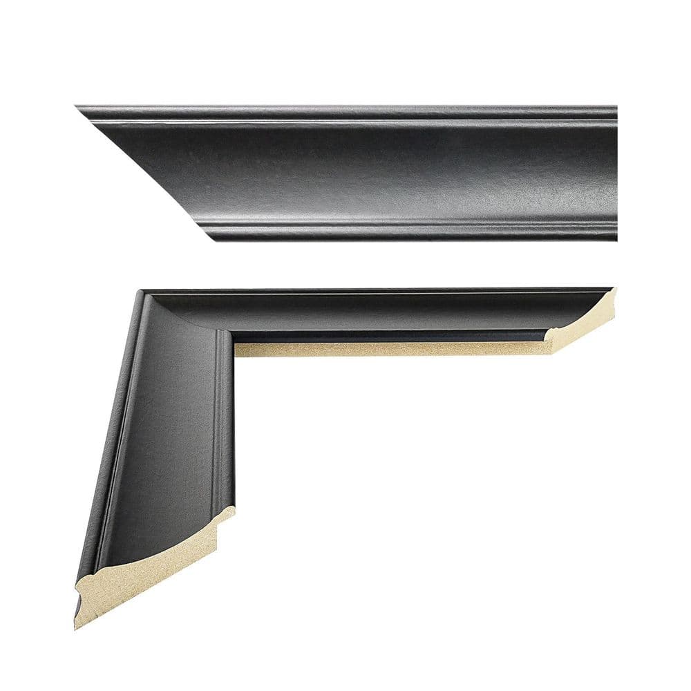 Shaped Black Matte MDF Moulding 57mm x 23mm - 4 x ONE METRE Lengths