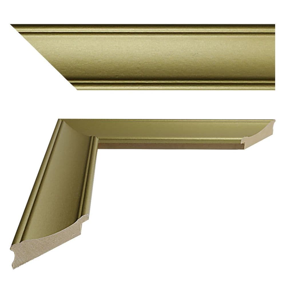 Shaped Gold MDF Moulding 57mm x 23mm - 4 x ONE METRE Lengths