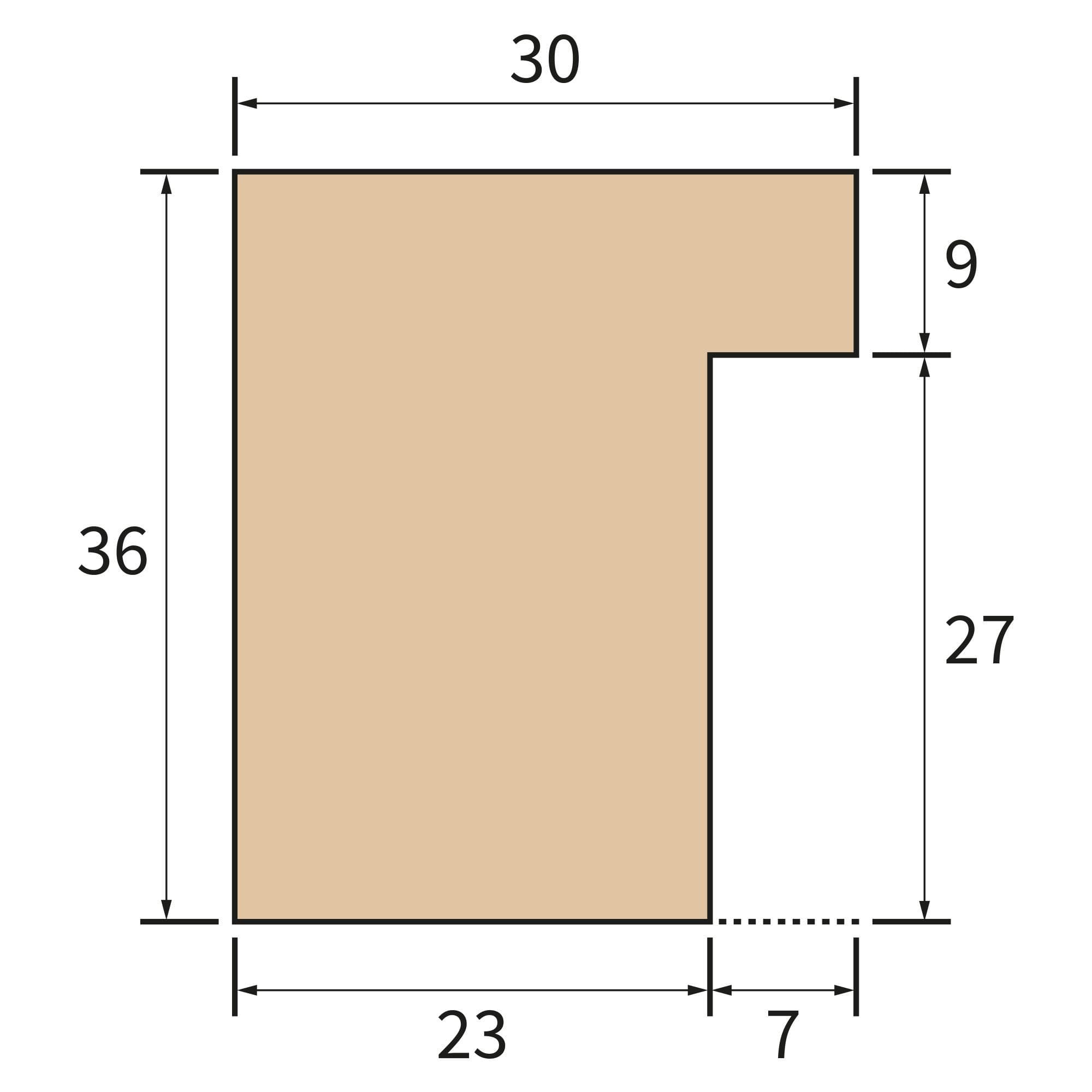 White MDF Moulding 30mm x 36mm - 4 x ONE METRE lengths