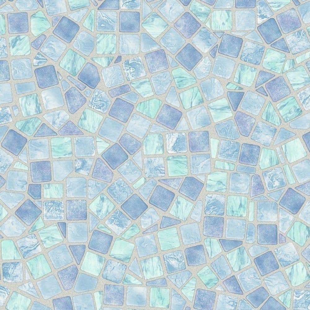 SAMPLE 15cm x 15cm Mosaic Blue Grey Tile Sticky Back Plastic Self ...