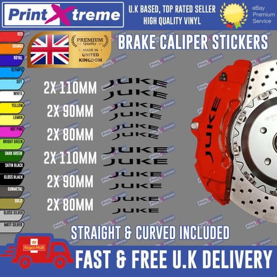 12x Premium Nissan Juke Brake Caliper Stickers Decals High Temp