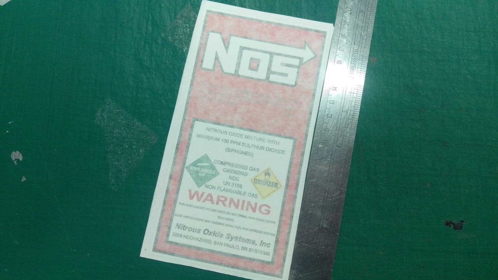 1x Nos Bottle label sticker decal Funny JDM VAG drift extinguisher rally